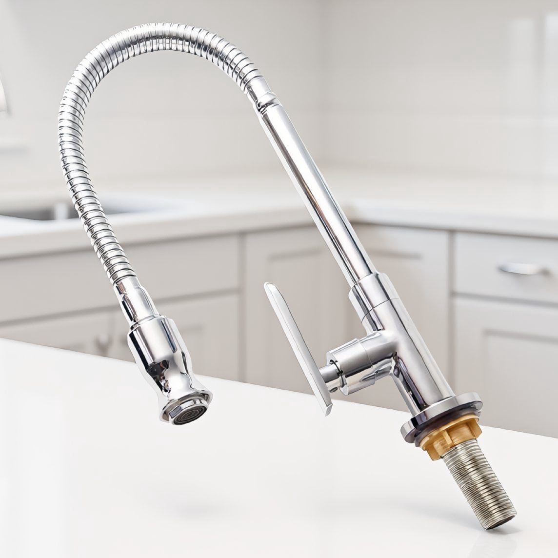 1-Pack Single Hole Kitchen Faucet ° Rotatable Single Handle Cold Water ...