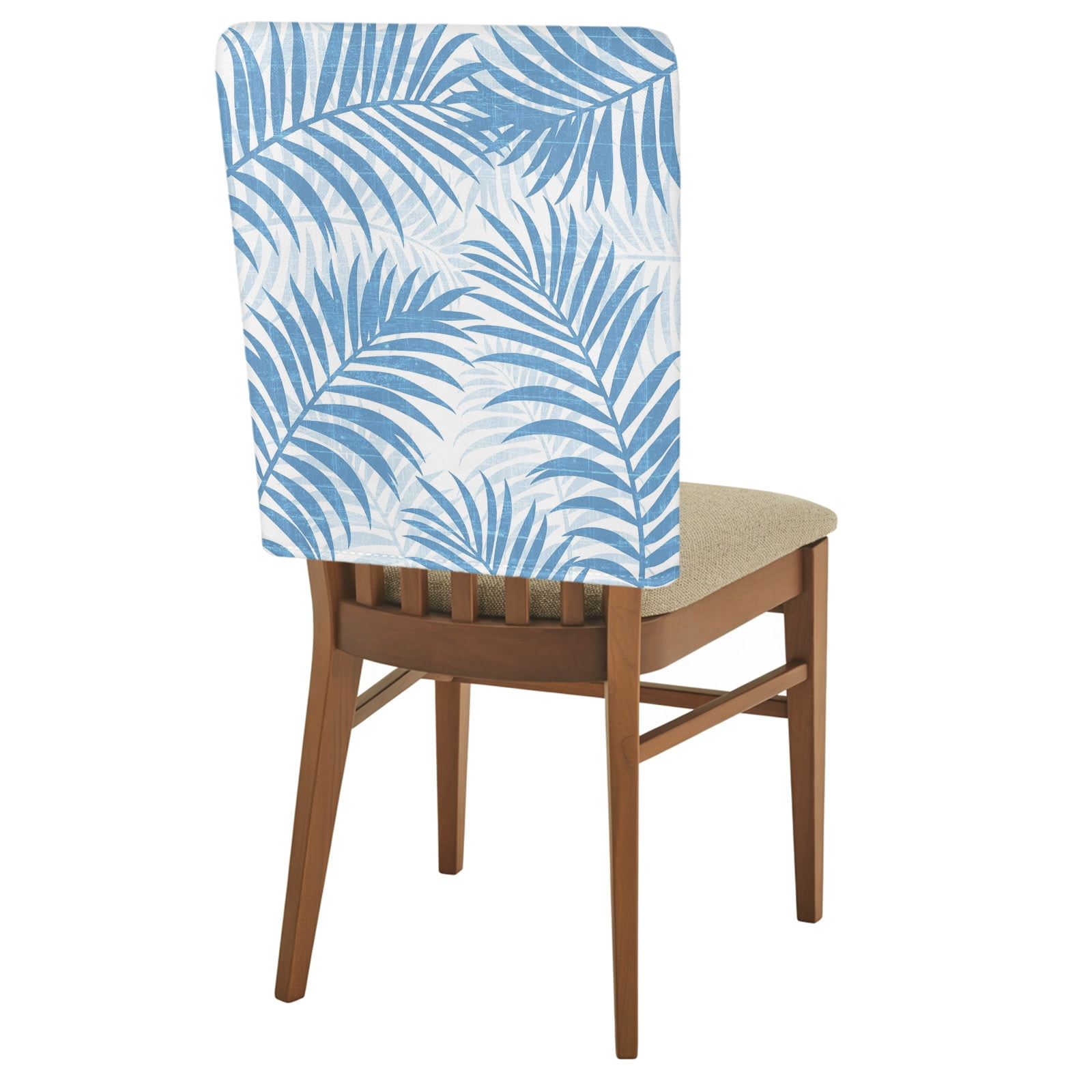 1 Pack Sky Blue Palm Leaves Chair Back Covers Summer Botanical Tropical ...