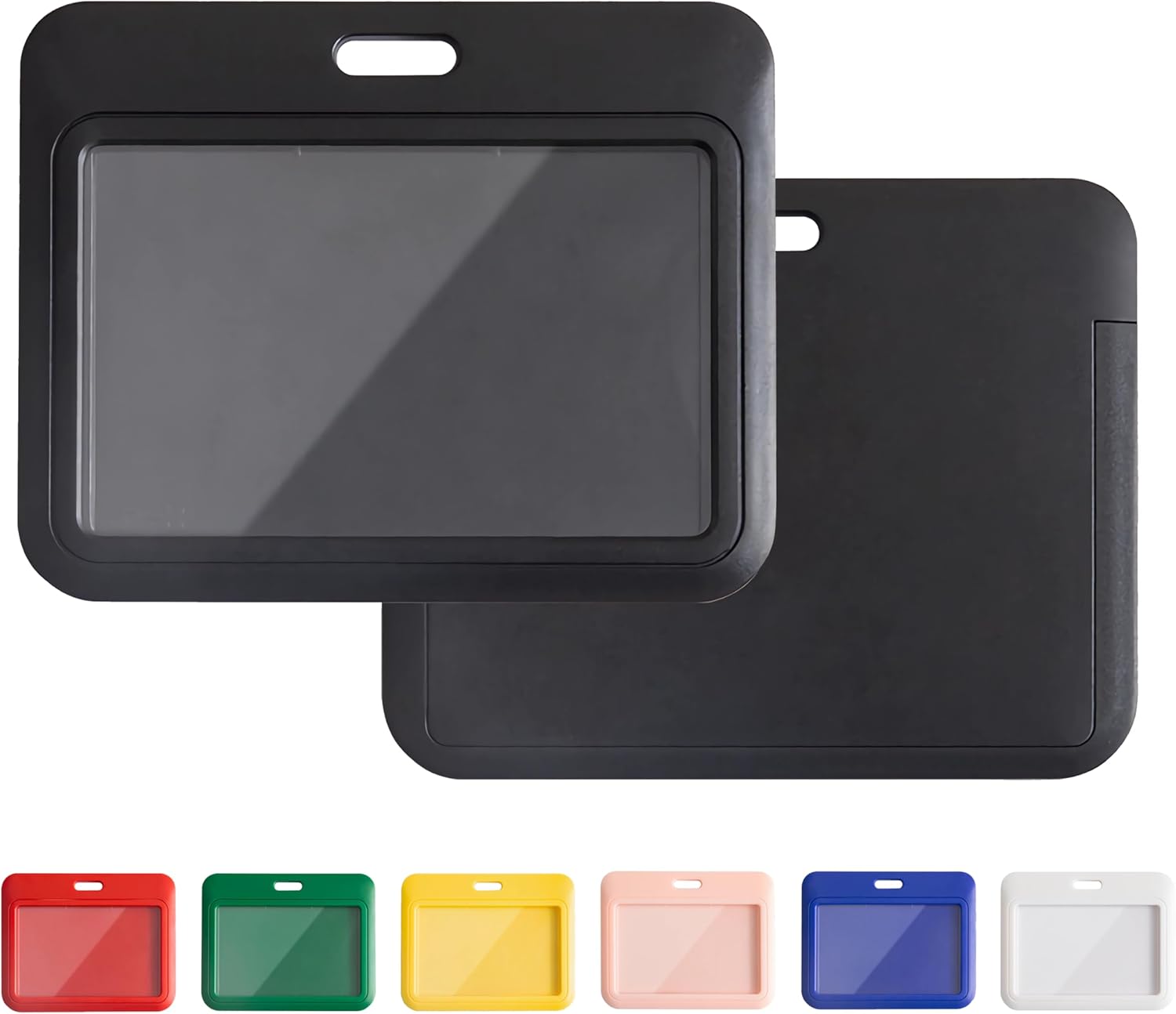 1 Pack Sliding Horizontal ID Badge Holder with Clear Window Black ID ...