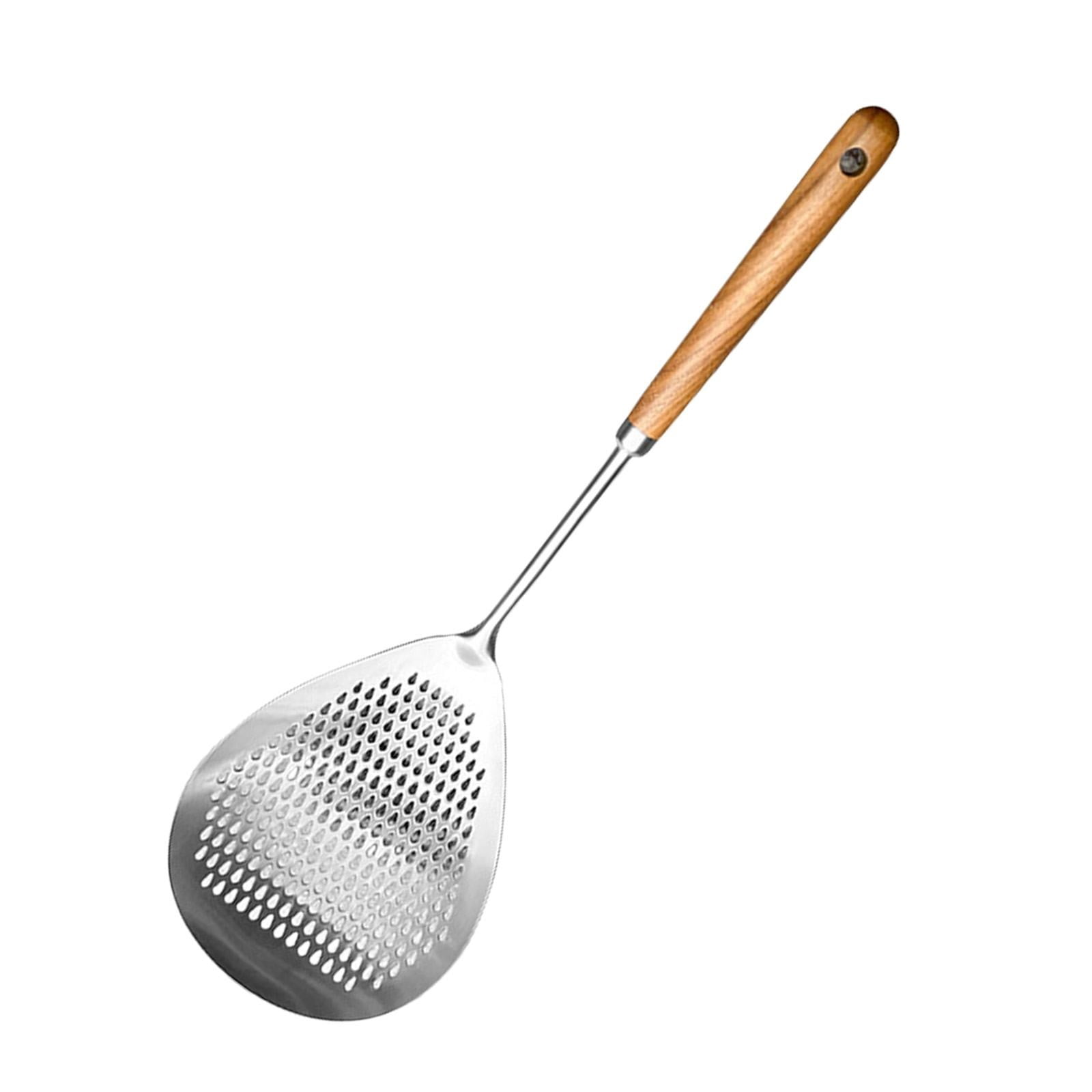 1-Pack Slotted Spoon, 17.24 Inch Stainless Steel Skimmer with Wood ...