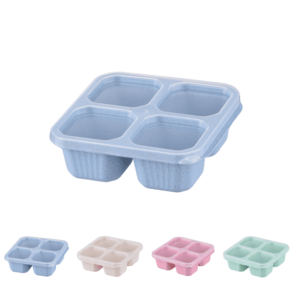 1 Pack Snack Containers, 4 Compartment Bento Snack Box, Reusable Lunch ...