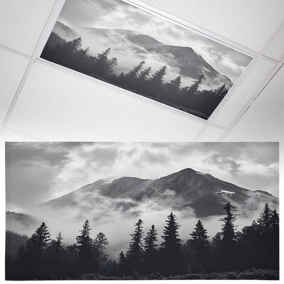 1 Pack Snow Mountain Fluorescent Light Covers for Ceiling Lights Nature ...