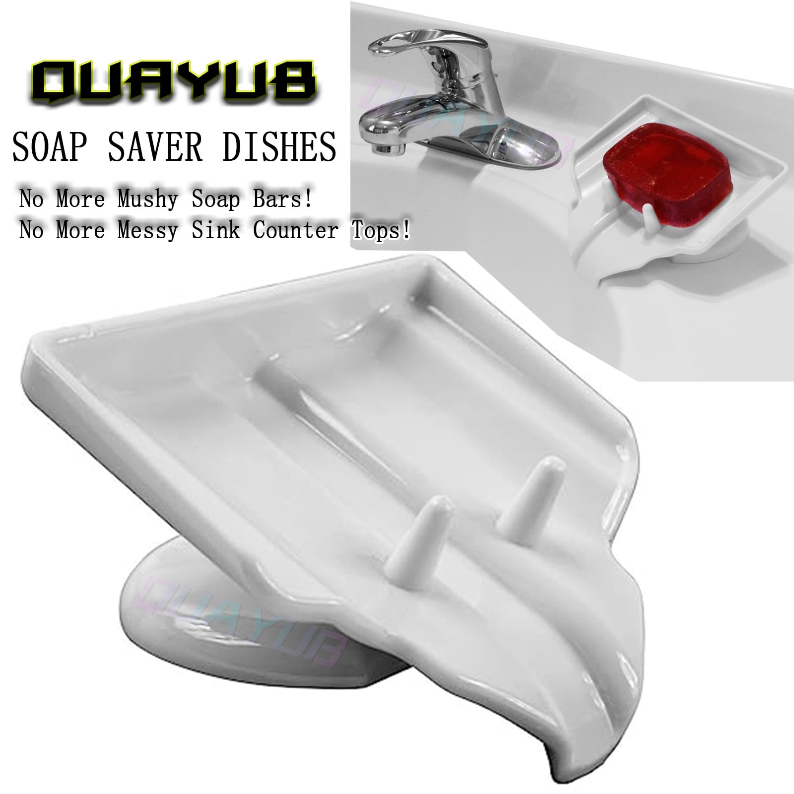 1 Pack - Soap Dish/Holder-Waterfall-Soap Saver/Dryer-Drain-No Mushy ...