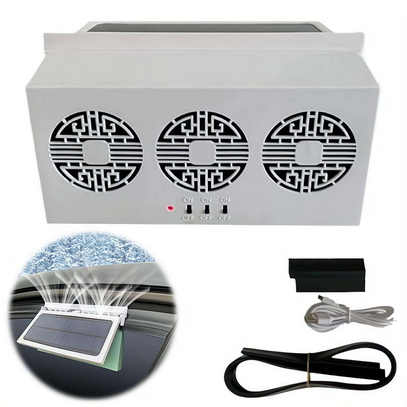 1 Pack Solar Powered Car Exhaust Fan, Window Mount Radiator Cooling ...