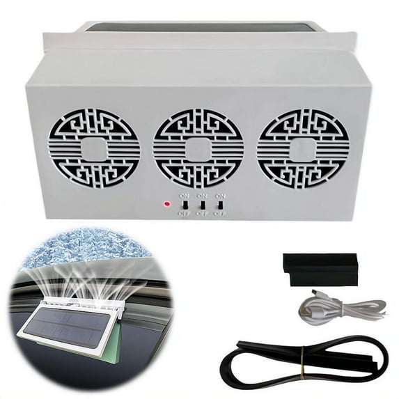 1 Pack Solar Powered Car Exhaust Fan, Window Mount Radiator Cooling ...