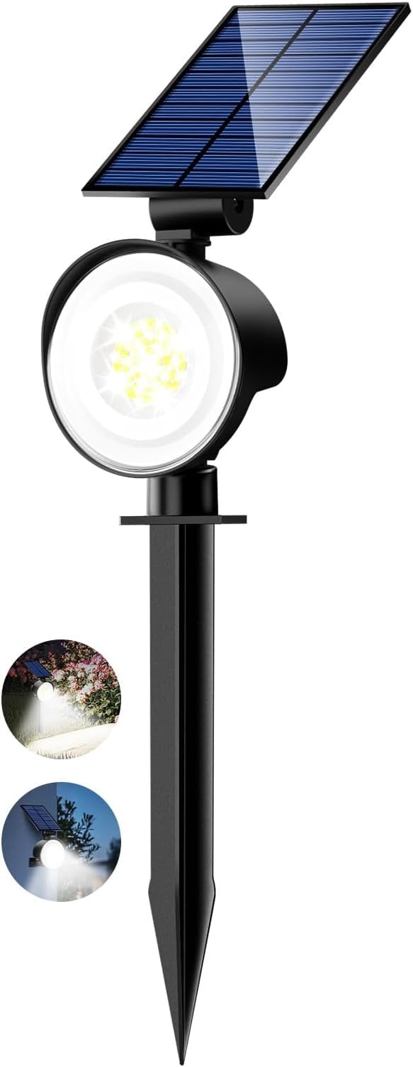 1 Pack Solar Spot Lights Outdoor with 3 Modes, Solar Spotlight Light ...