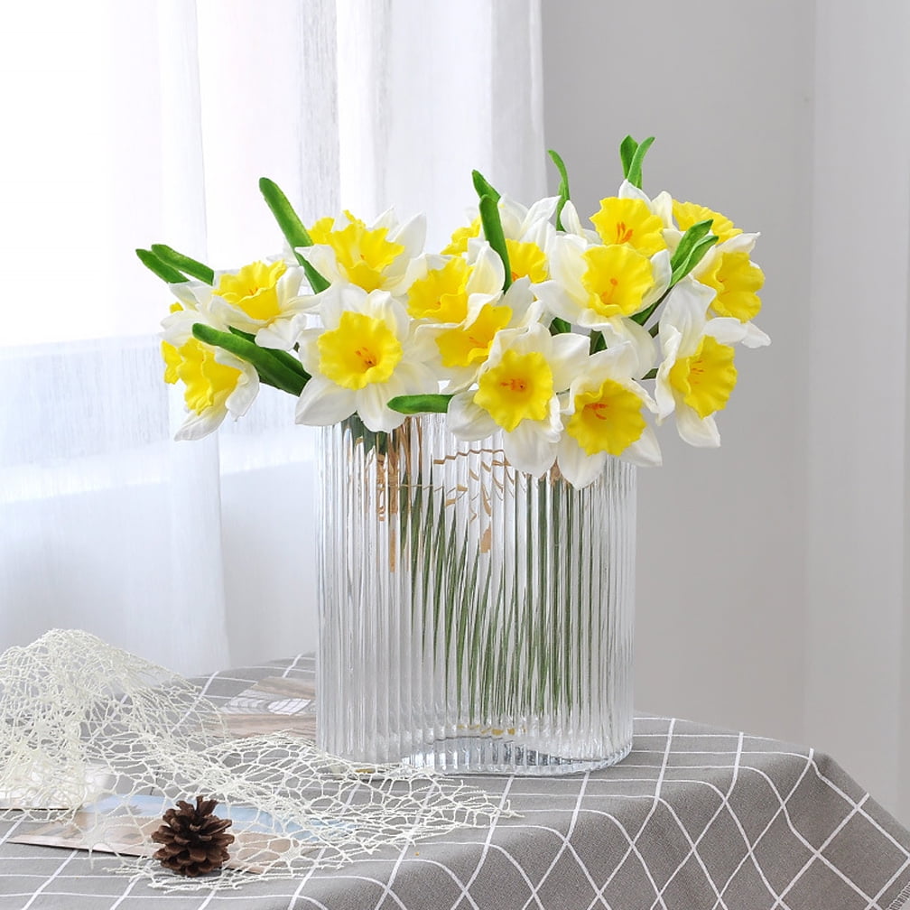 1 Pack Spring Flowers Artificial Daffodils Fake Silk Flowers with Stems ...