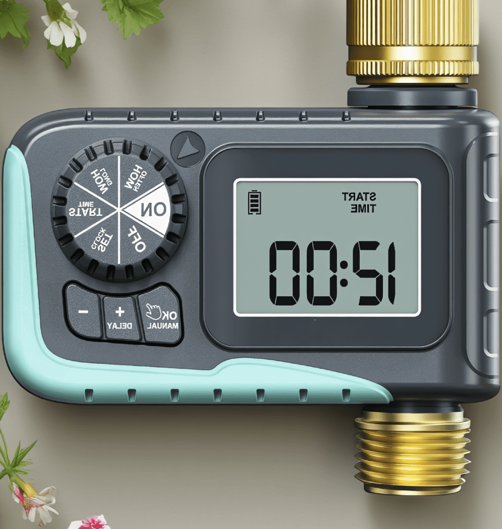 1-Pack Sprinkler Timer with Brass Inlet Outlet, Digital Hose Watering ...