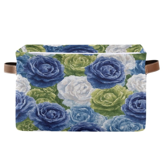 1-Pack Square Closet Organizers with Handles Open Basket Bins Blue and ...