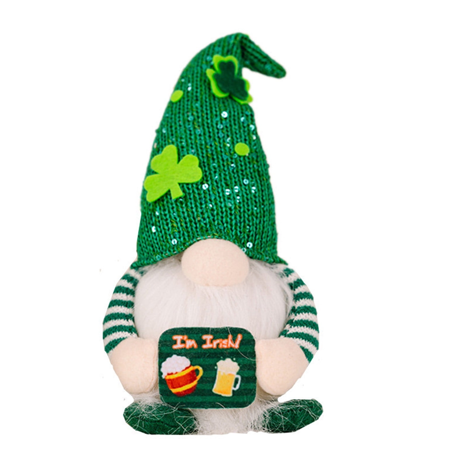 1 Pack St. Patrick's Day Gnomes Plush with Lights- Green Standable ...