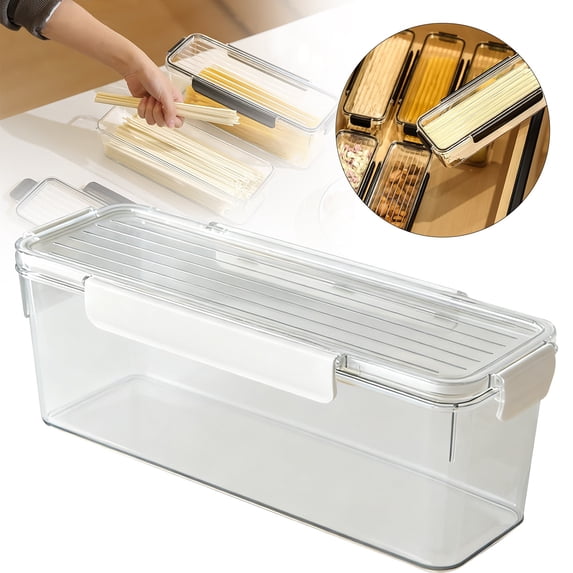 1-Pack Stackable Fridge Organizer Bin with Lid, Clear BPA-Free Food ...