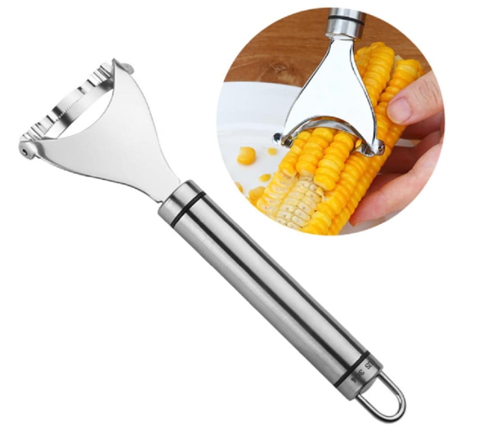 TIKA 1 Pack Easy Cut Stainless Steel Corn Cob Peeler Stripper - Manual ...