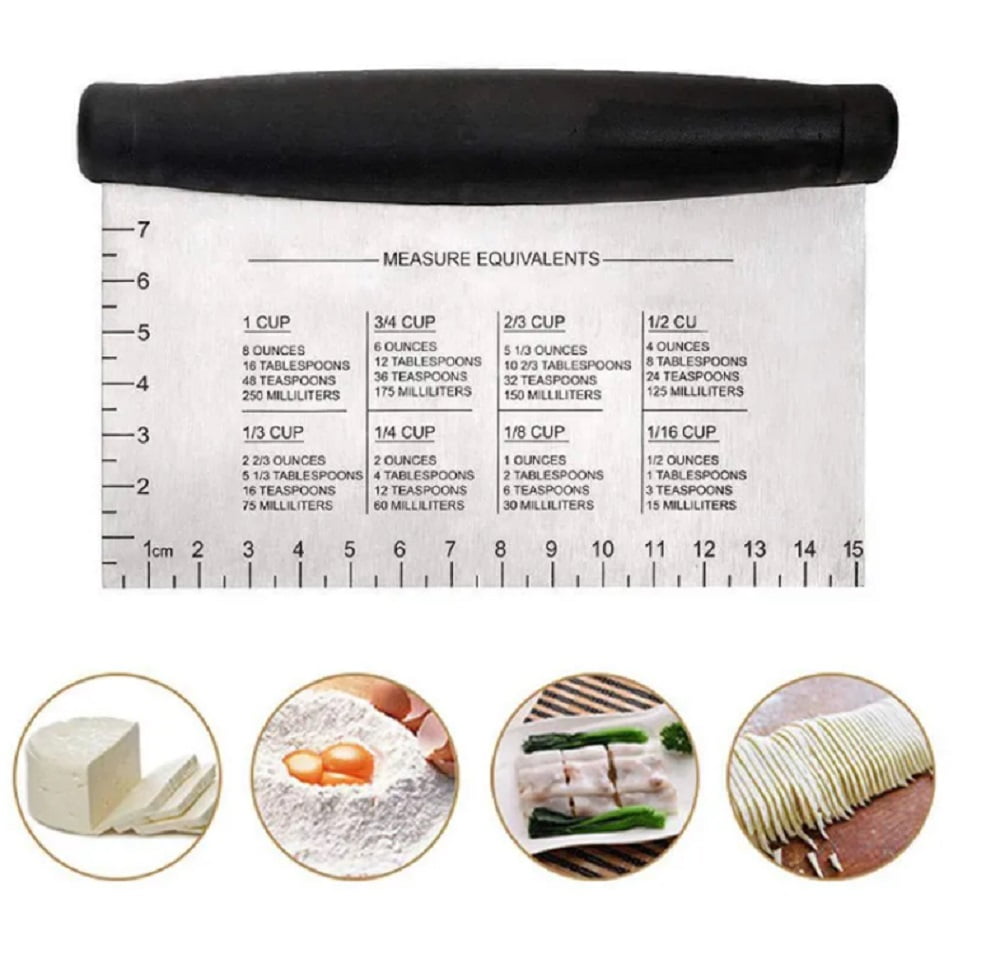 1-Pack Stainless Steel Dough Bench Scraper-Metal Griddle Scraper Chopper-Stainless Steel Dough ...