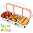 1 Pack Stainless Steel Snack Containers, Bento Box With ,Leak Proof ...