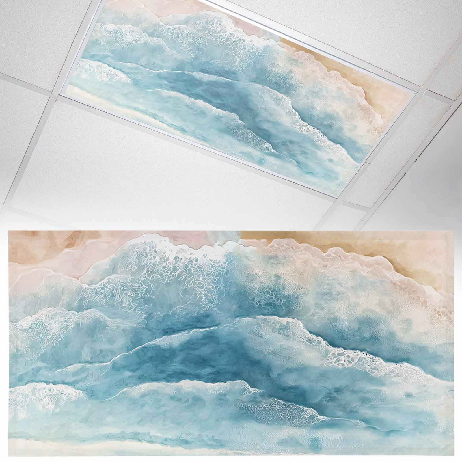 1 Pack Summer Beach Fluorescent Light Covers for Ceiling Lights Blue ...