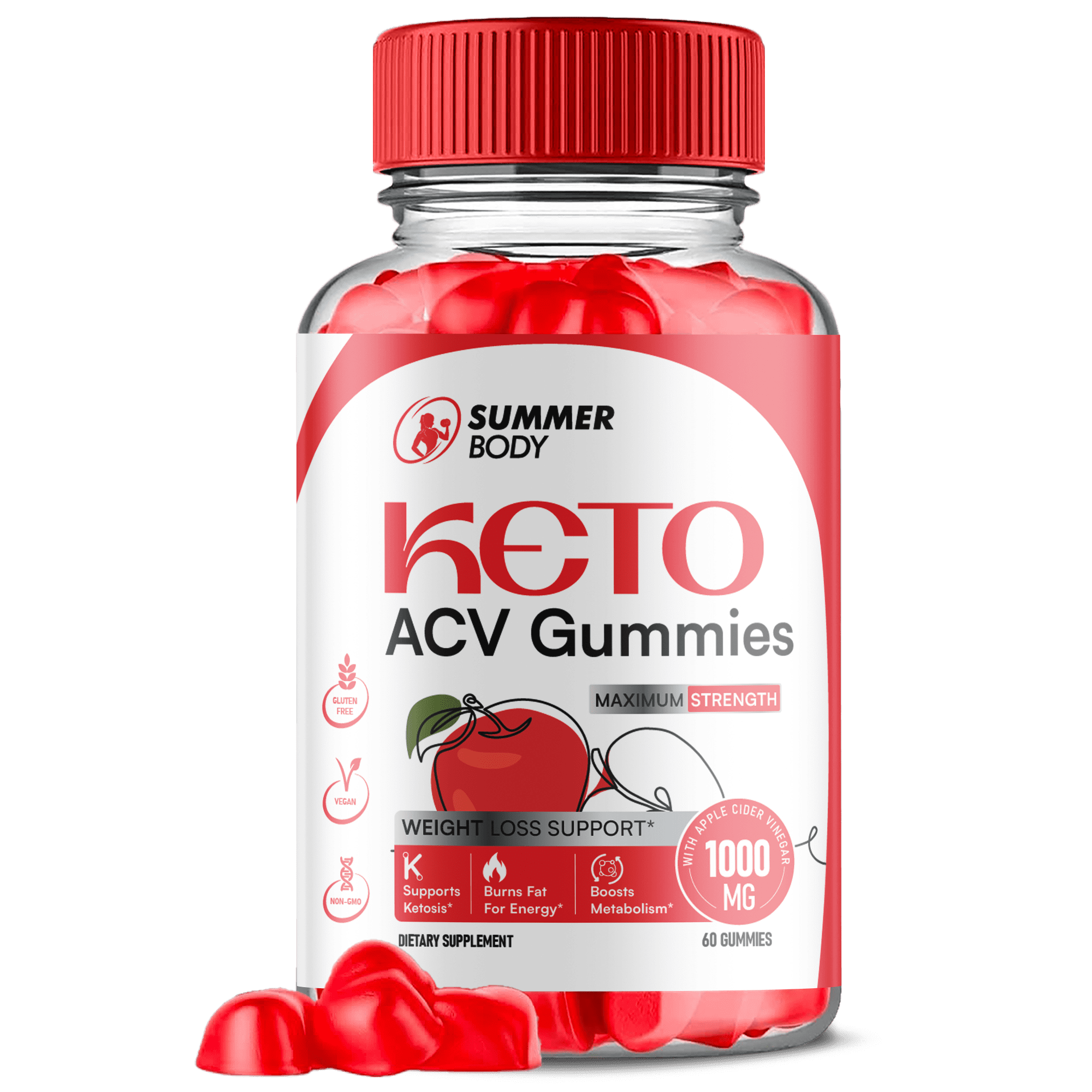 (1 Pack) Summer Body Keto ACV Gummies - Apple Cider Vinegar Supplement ...