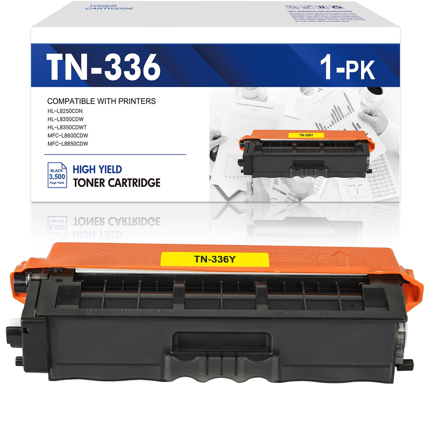 1-Pack TN336 TN-336Y Toner Cartridge Compatible for Brother TN336 TN ...