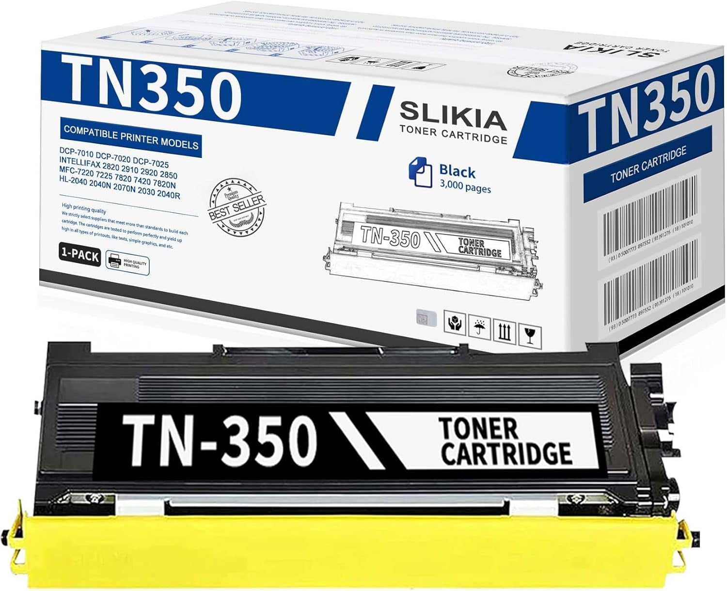 1 Pack TN350 TN-350 Black Toner Cartridge, Replacement for Brother ...