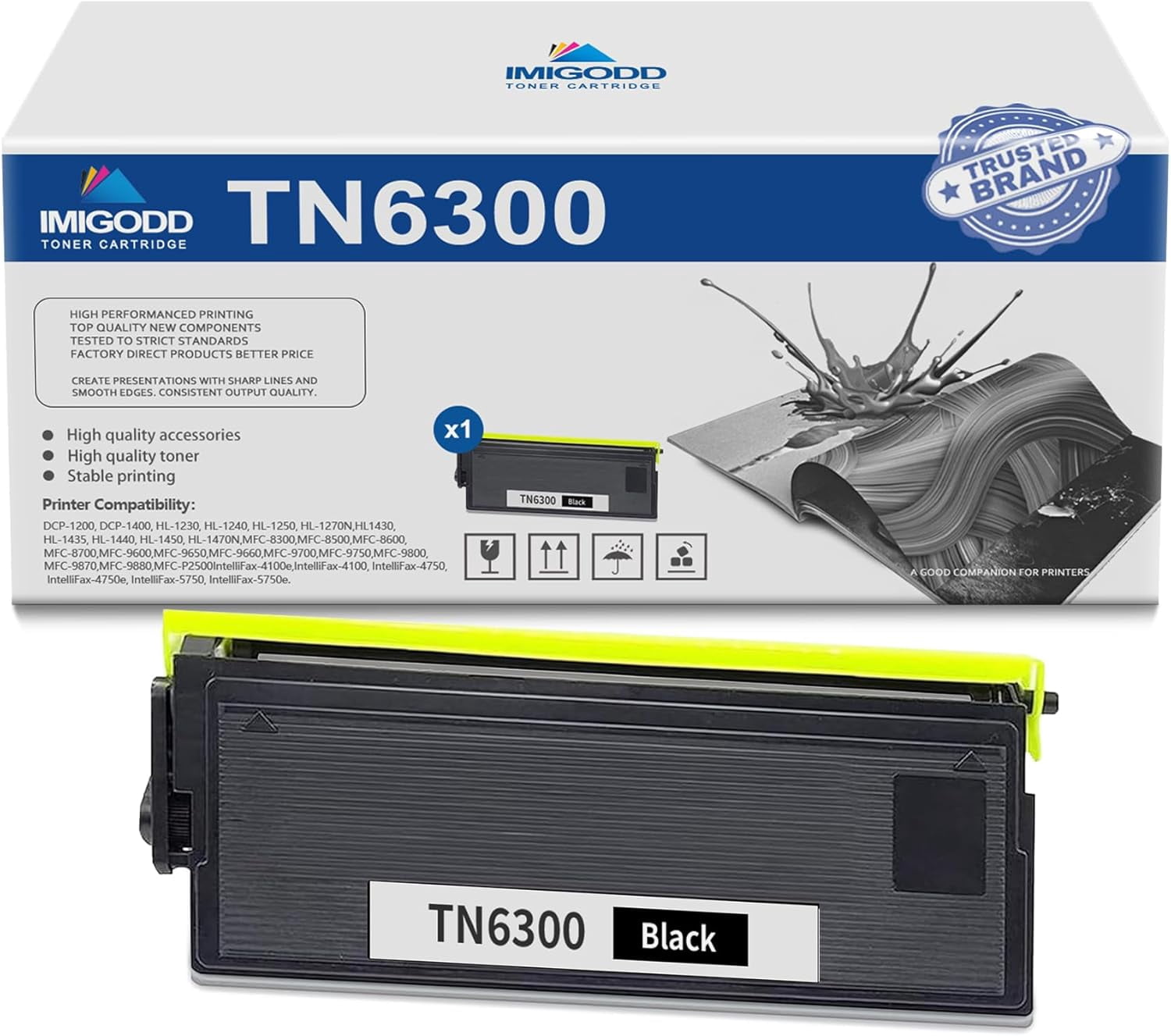 1-Pack TN6300 Black Toner Cartridge Replacement for Brother High ...