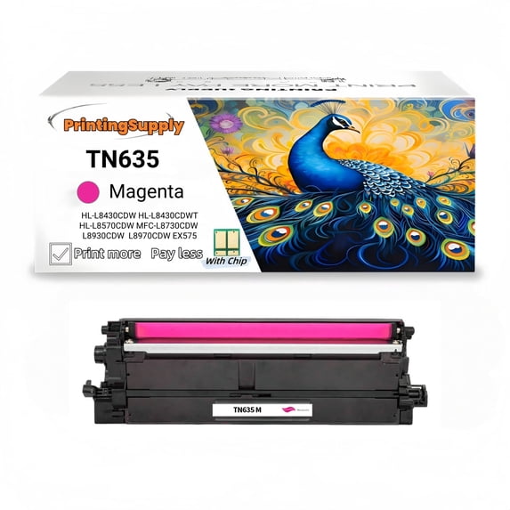 1 Pack TN635 Magenta Toner Cartridge Compatible for Brother TN635 Work ...