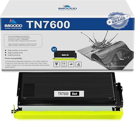 1-Pack TN7600 Black Toner Cartridge Replacement for Brother High ...