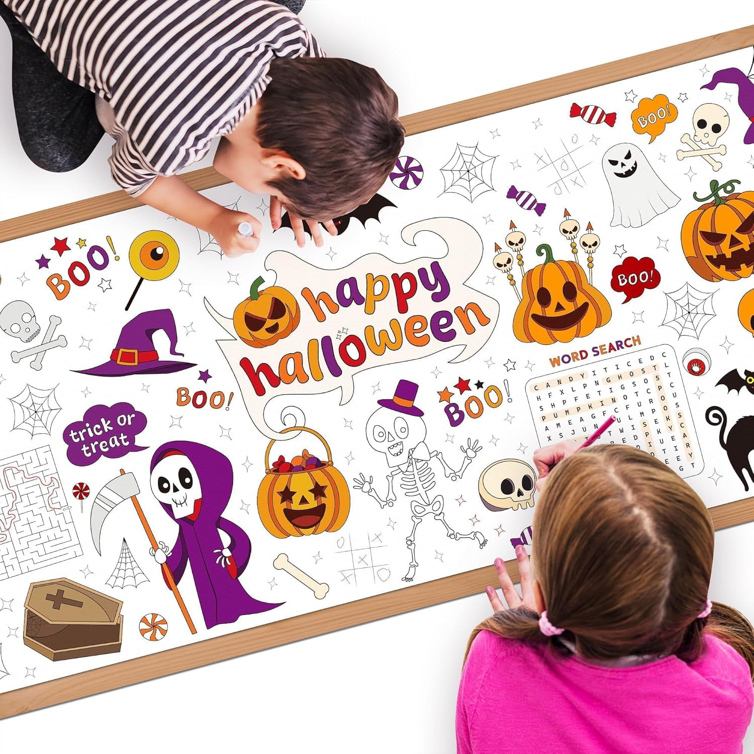 1 Pack Tablecloth for Kids,30 x 72 Inch Disposable Paper Table Cover ...