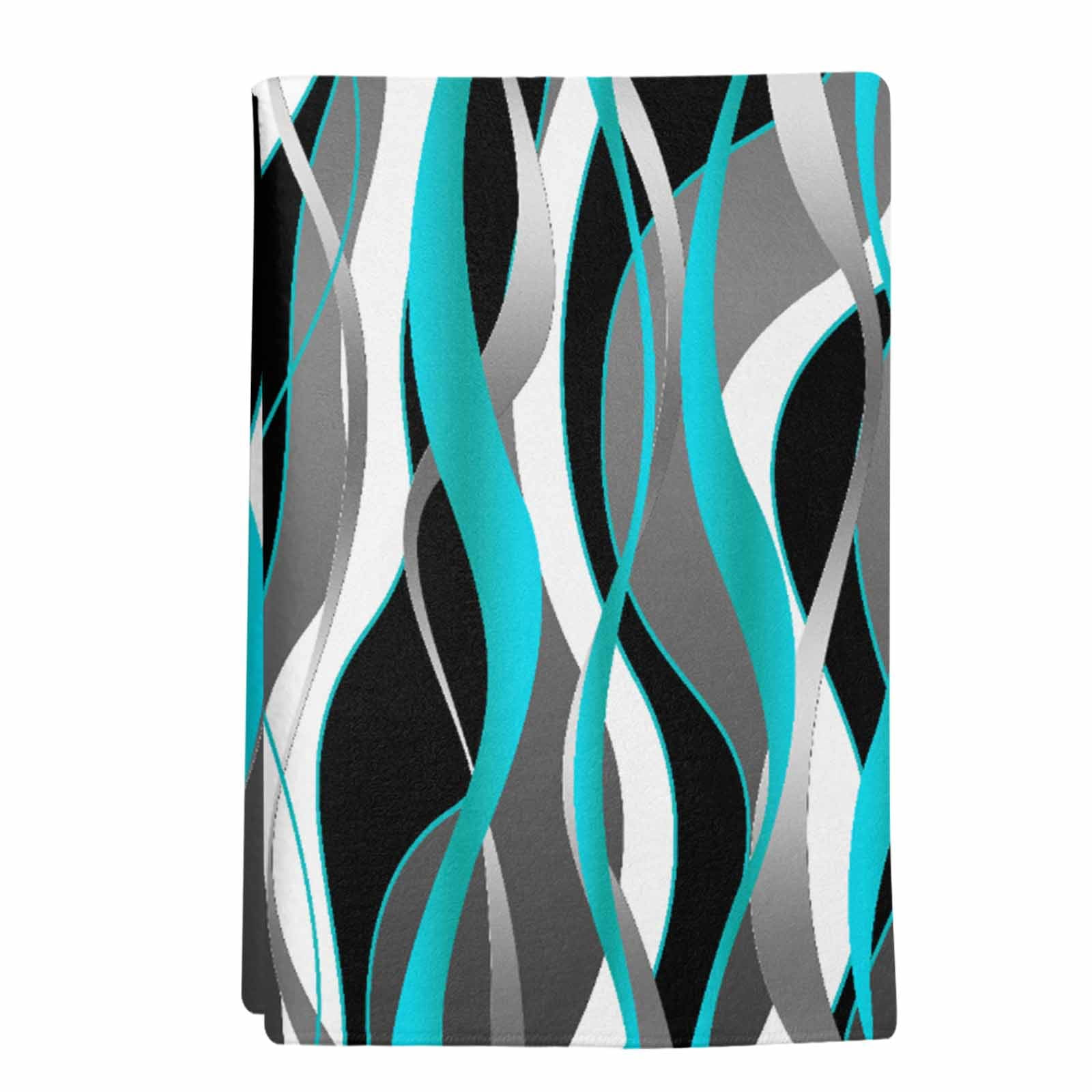 1 Pack Teal Gray Stripes Kitchen Towels Abstract Art Modern Geometric ...