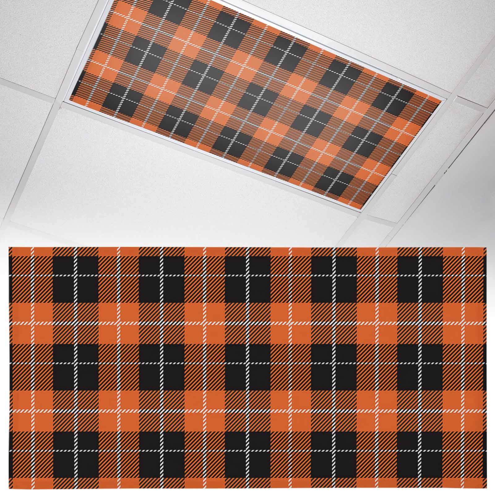 1 Pack Thanksgiving Orange Fluorescent Light Covers for Ceiling Lights ...