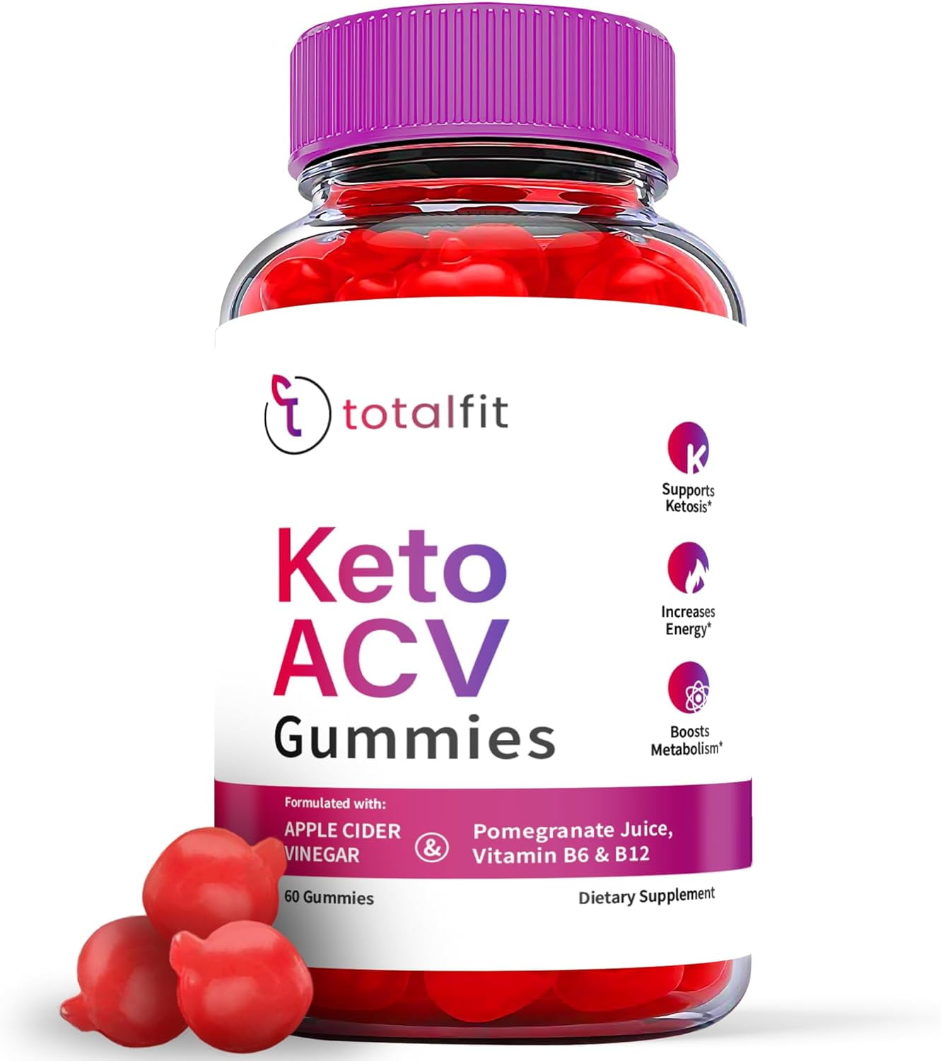 (1 Pack) Total Fit Keto ACV Gummies - Apple Cider Vinegar Supplement ...