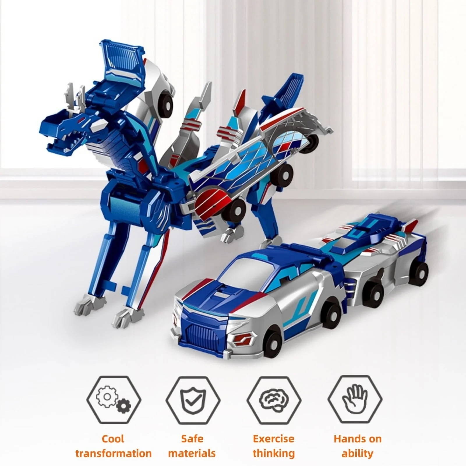 1 Pack Transformer Toys Dinosaur Transforming Car Toy, Magnetic Cars ...