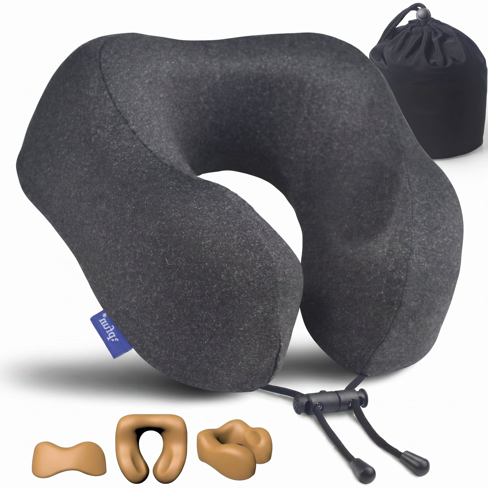 1 Pack Travel Neck Pillow, Memory Foam Neck Support for Airplane Car ...