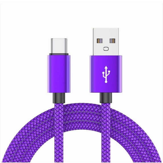 1-Pack Type-C Nylon Braided Data Sync Charging Cord USB-C Fast Charger ...