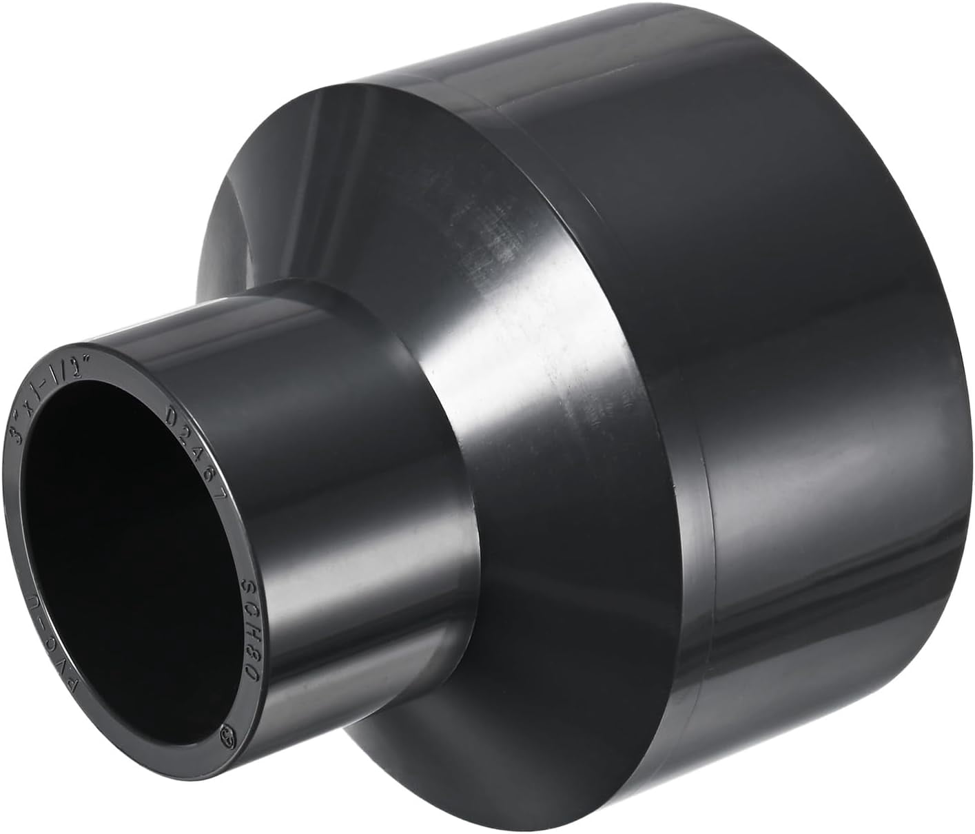 1-Pack UPVC Reducer Pipe Fitting, 3"x1-1/2" Reducing Coupling Connector ...