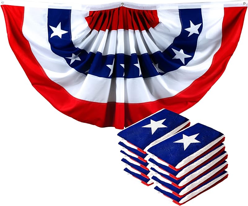 1 Pack: USA Pleated Fan Flag, 3x6 Feet American USA Bunting Decoration ...