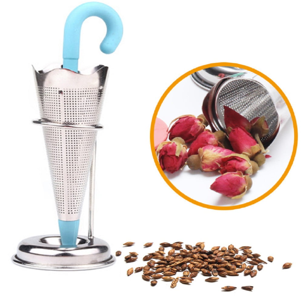 1 Pack Umbrella Tea Infuser with Drip Tray - Stainless Steel Fine Mesh ...