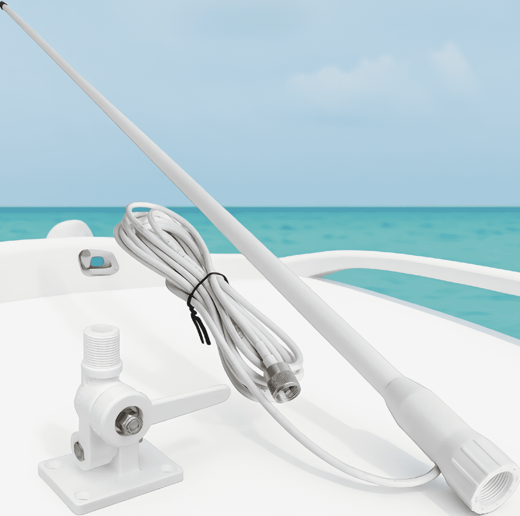 1-Pack VHF Marine Antenna, 3dBi 43.3-Inch Fiberglass, 156-163MHz with ...