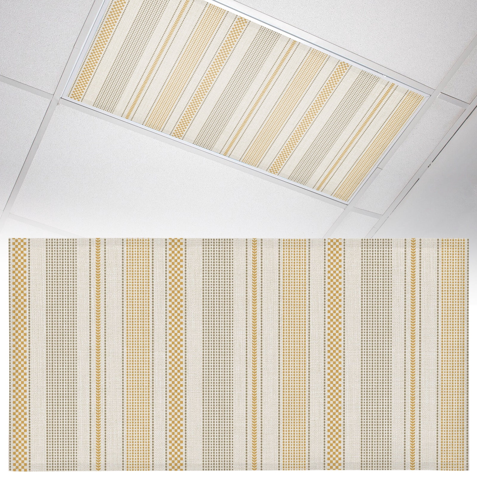 1 Pack Vintage Striped Fluorescent Light Covers for Ceiling Lights ...