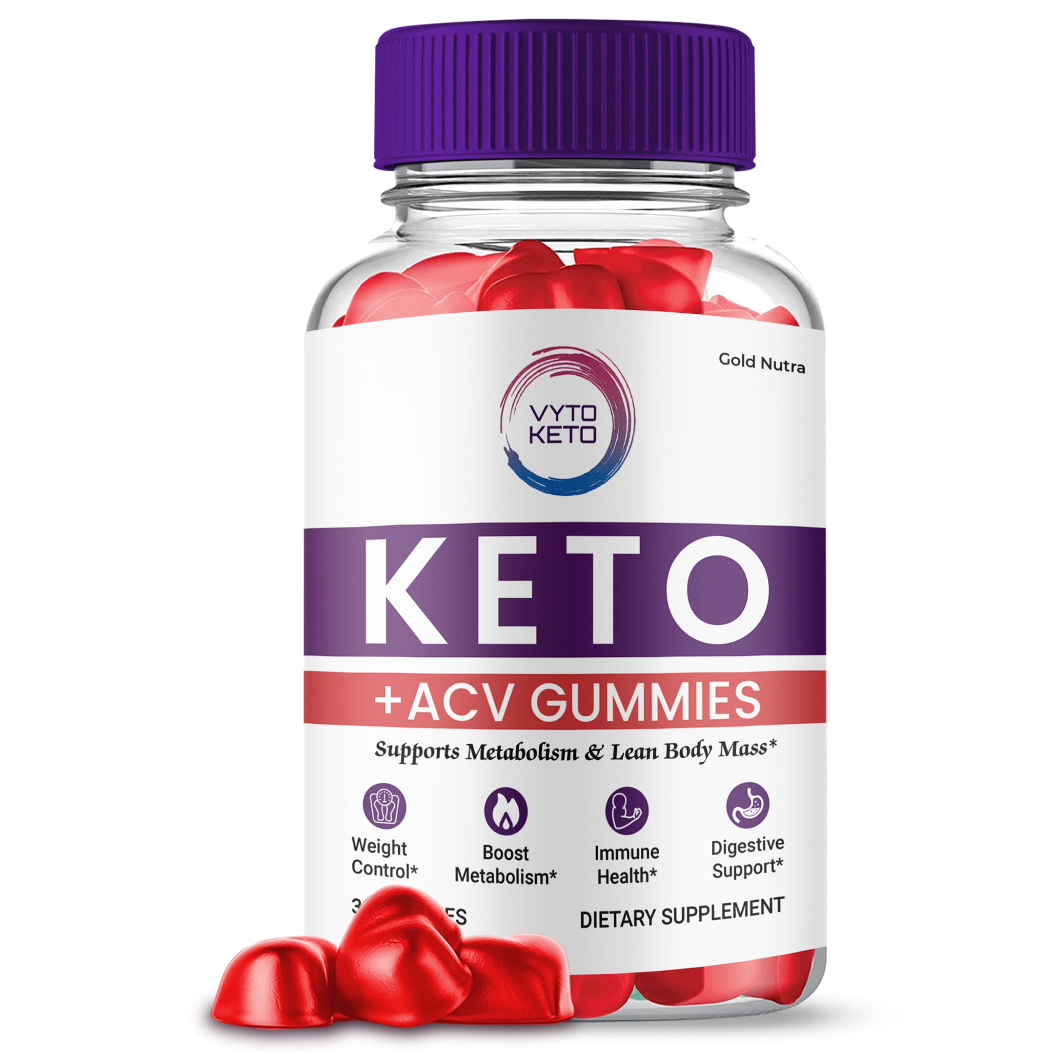 (1 Pack) Vyto Keto ACV Gummies, Apple Cider Vinegar, Max Strength, 1 ...