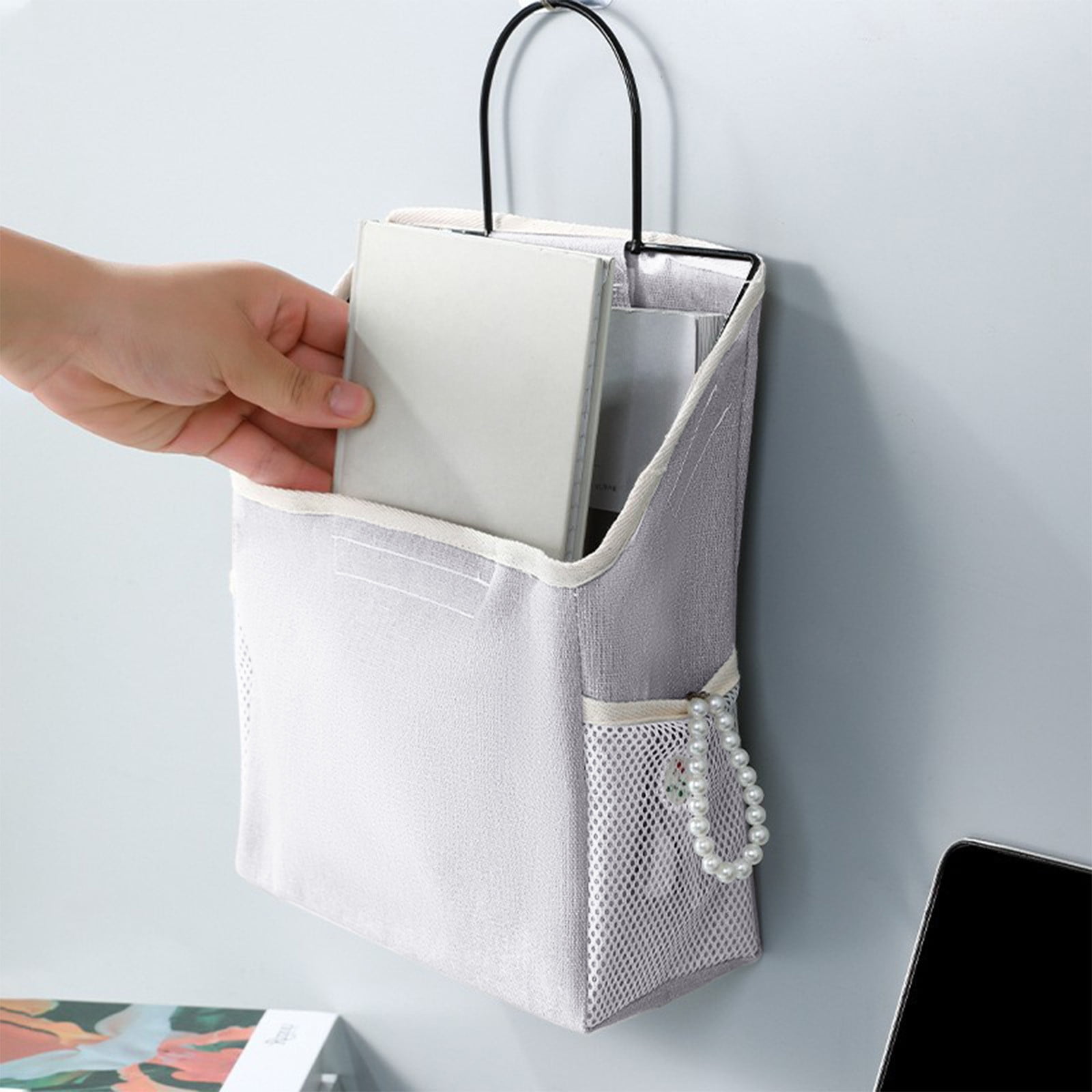 1 Pack Wall Hanging Storage Bag with Pockets, Locker Organizer Basket ...