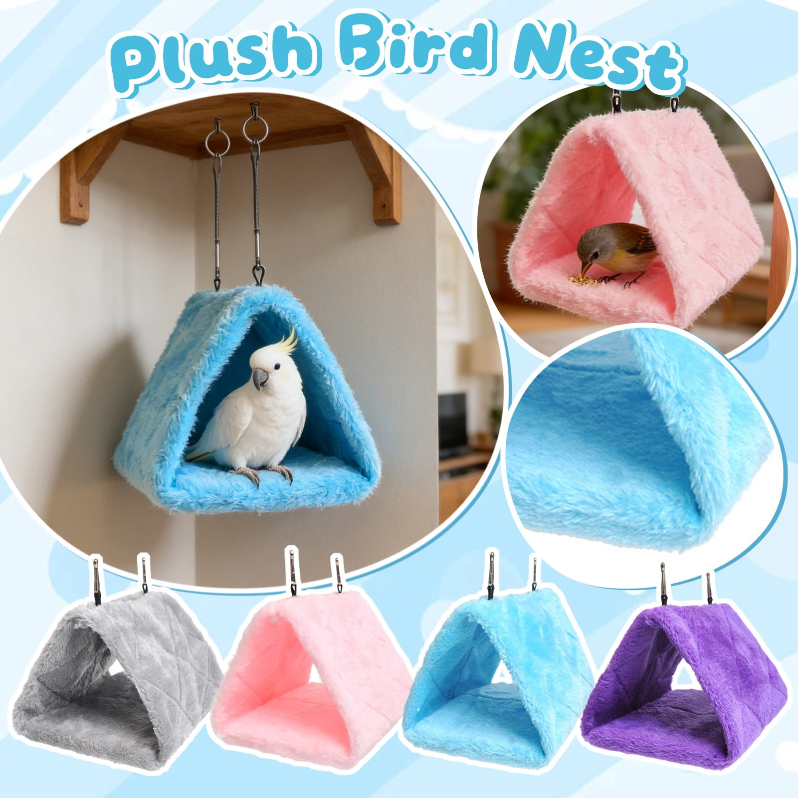 1 Pack Warm Bird Nest House Shed Hut, Parrot Sleeping Bed Hanging ...