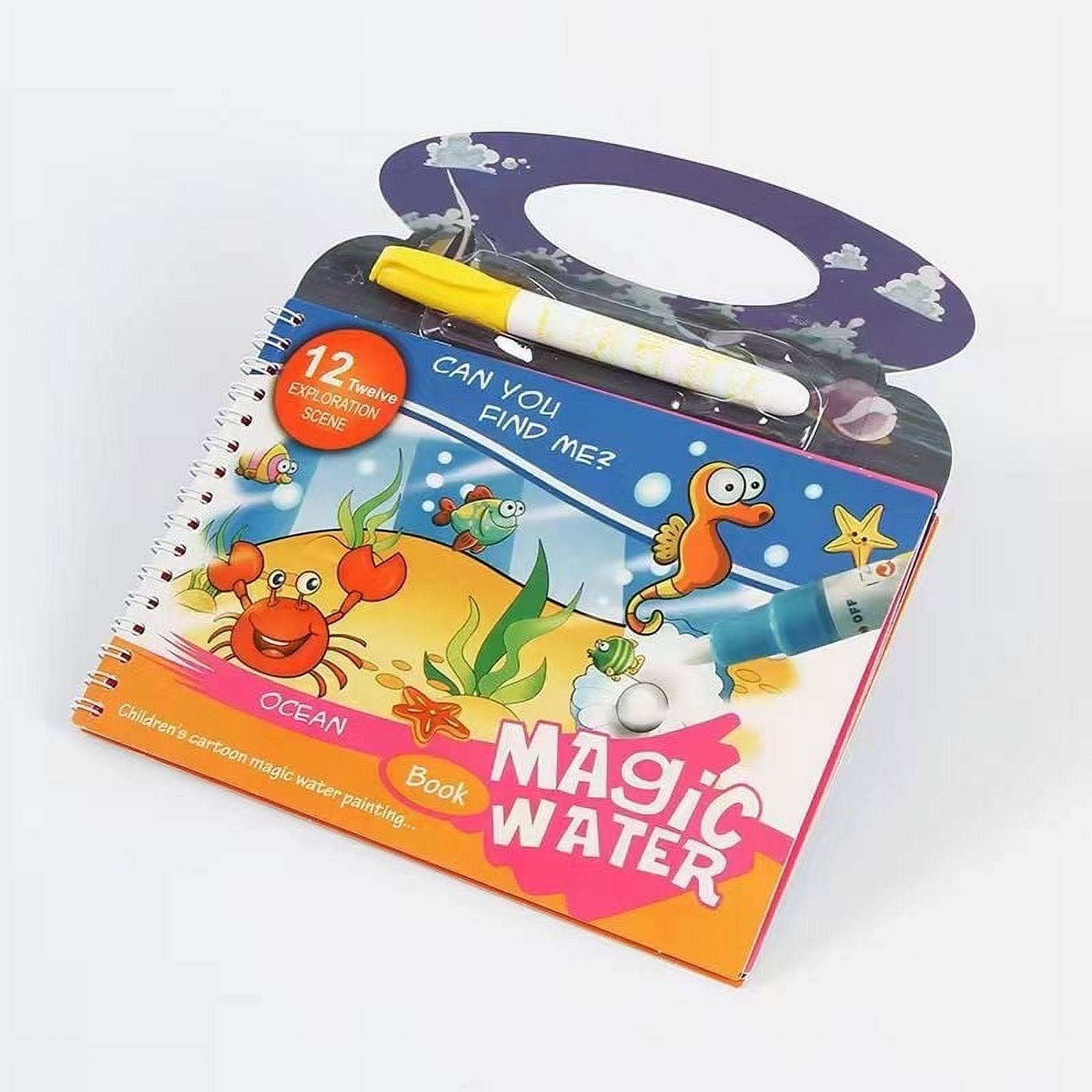 1 Pack Water Drawing Book,Water Coloring & Doodle Book,Reusable Water ...