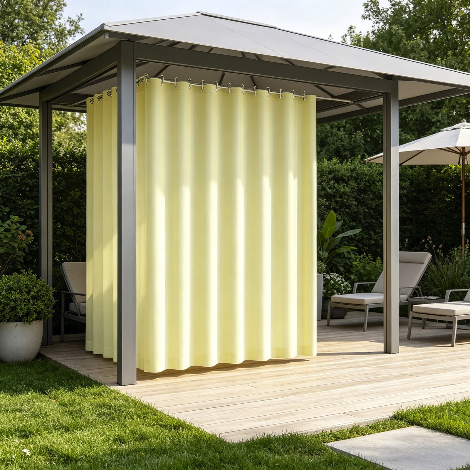 1 Pack, Waterproof Outdoor Curtain, EVA Sun Shading Blind with Hanging ...