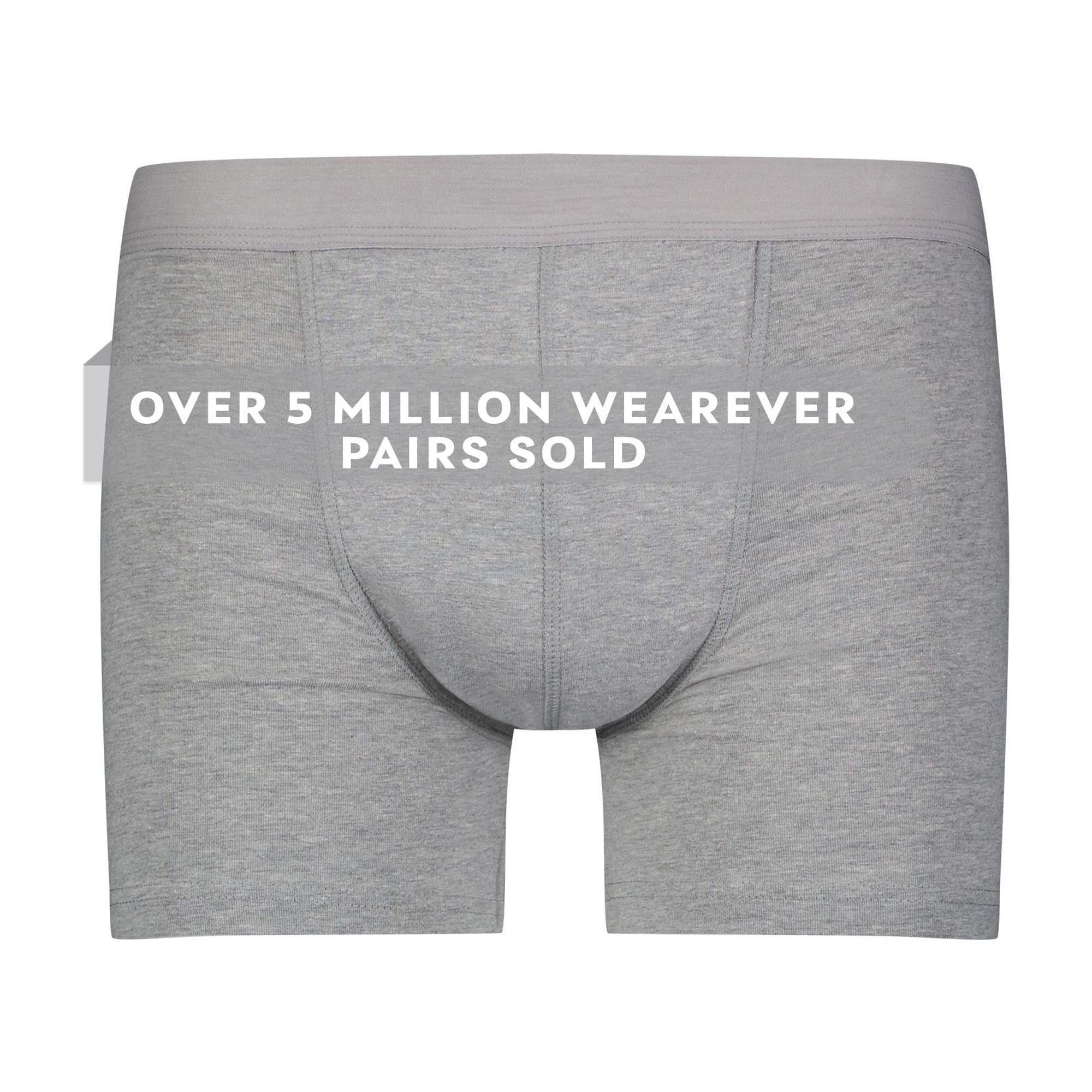 1-Pack Wearever Men's Cotton Regular Absorbency Reusable Incontinence Trunk Boxer Brief Gray 2X ...