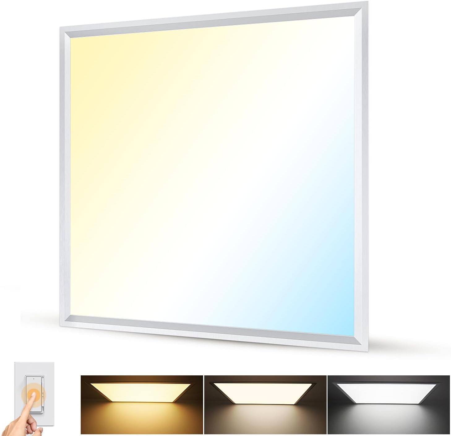 1 Pack - White 2x2 LED Flat Panel Light Surface Mount - 50W, 3000K ...