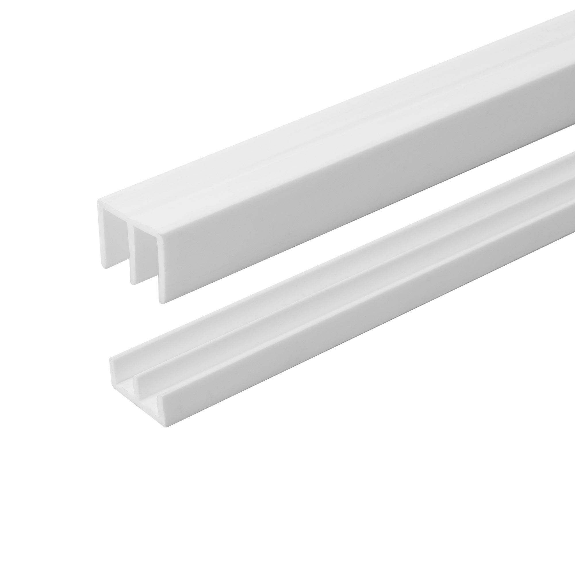 1 Pack White Plastic Sliding Door Track Set for 1/4" Thick Panels ...