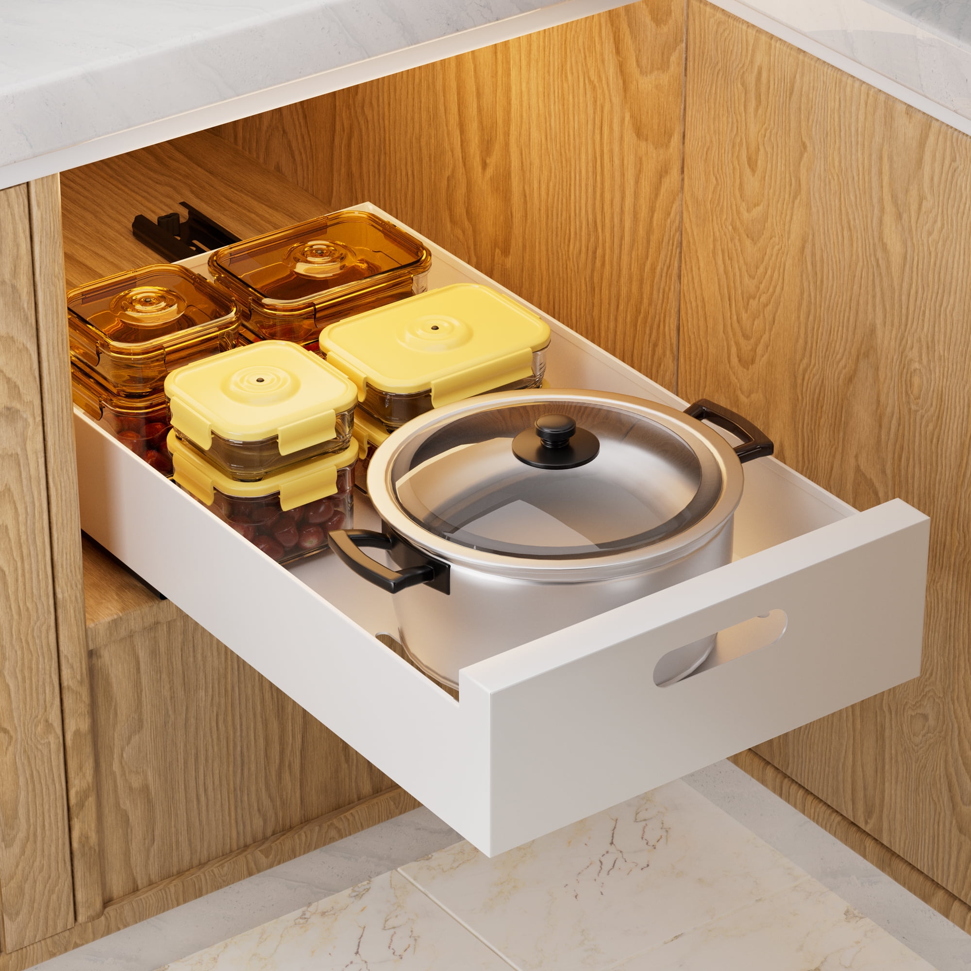 Pull Out Organzier Drawers for Cabinets Fixed with Nano Film, 12-Inch ...