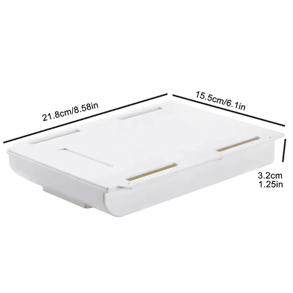 1-Pack White Self-Adhesive Under-Drawer Storage Box – Hidden Desk ...