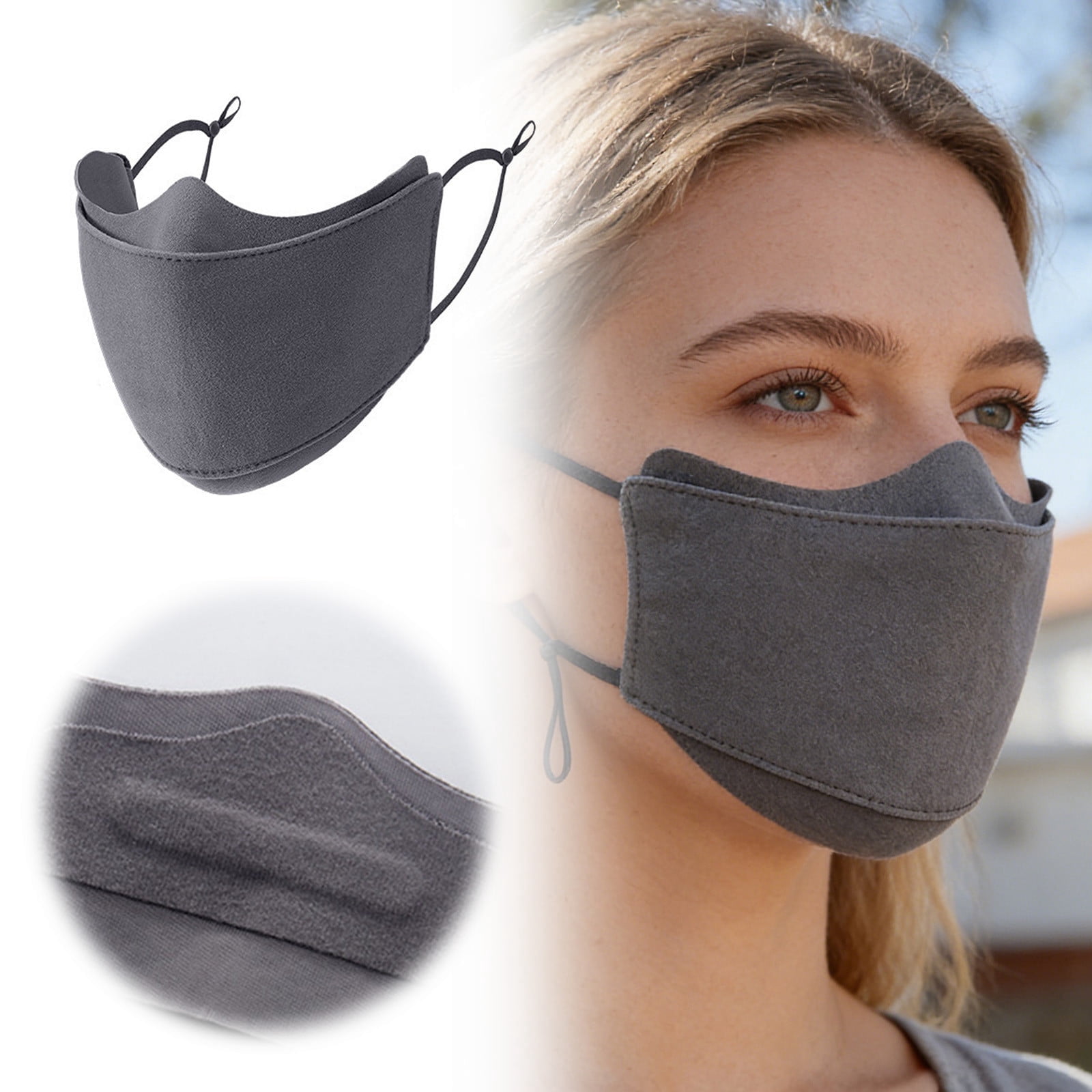 1-Pack Winter Face Masks, Windproof Dustproof Reusable Half Face Covers ...