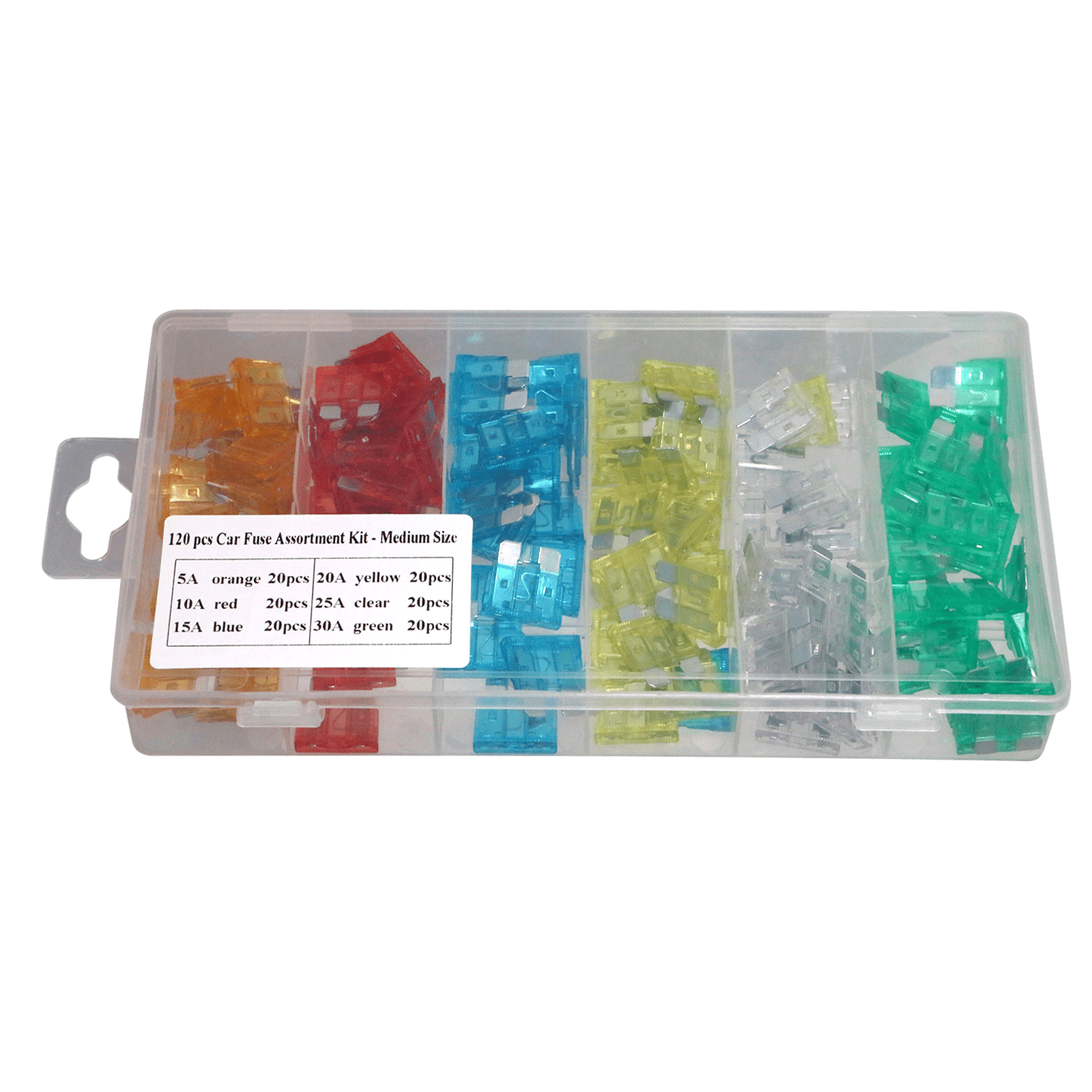 1 Pack XFITTING 120 pcs-medium Car Fuses Assortment Kit, Replacement ...