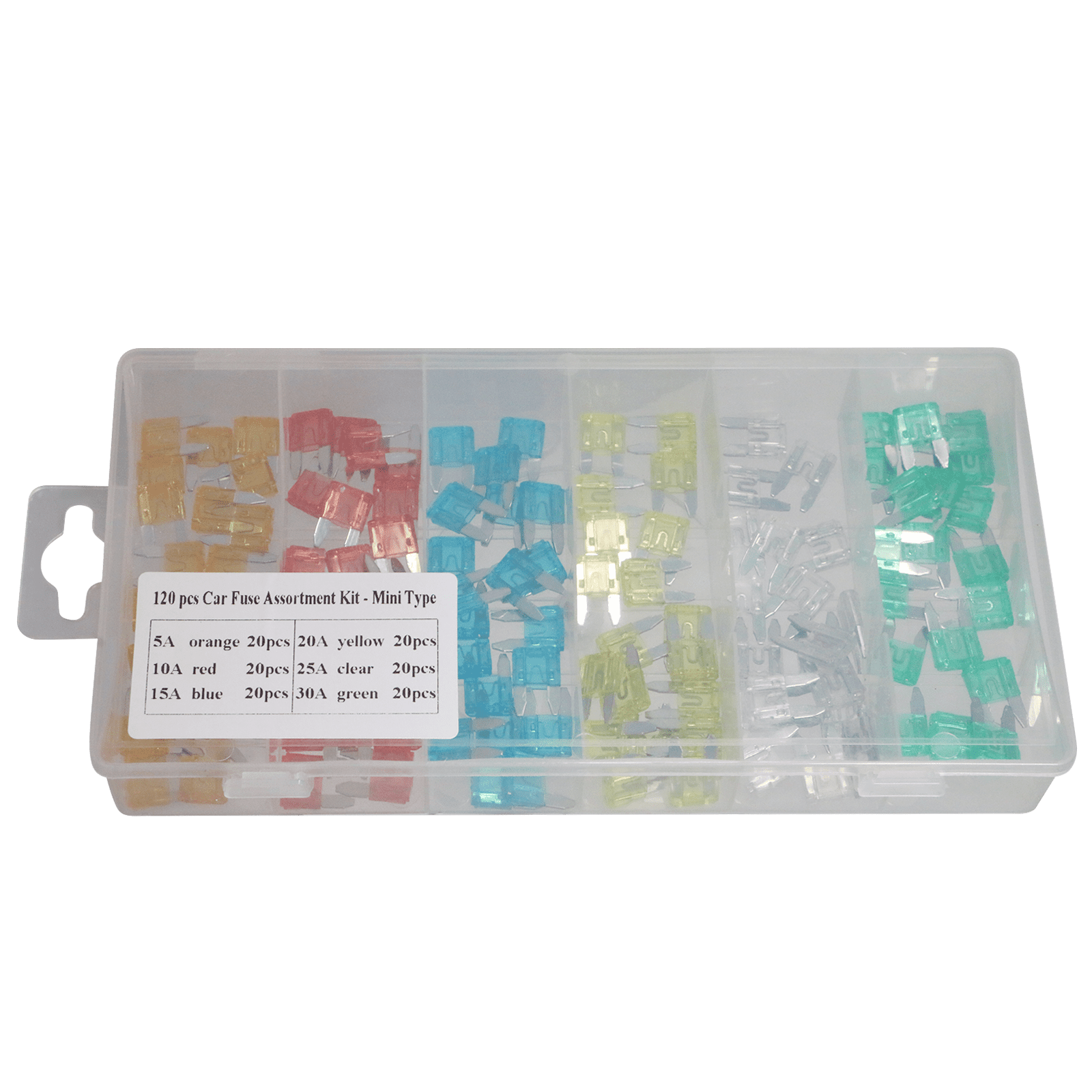 1 Pack XFITTING 120 pcs- mini Car Fuses Assortment Kit, Replacement ...
